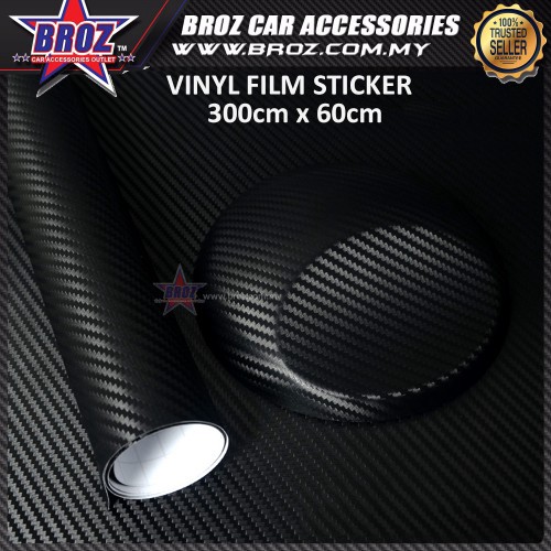 Matte Carbon Black Vinyl Colour Film Sheets Car Kereta / Motor Sticker ...