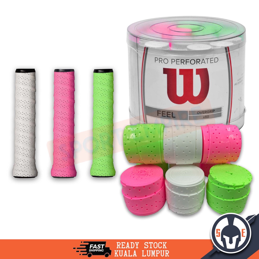 Wilson Overgrip Pro Perforated Feel ( 60pc/Box ) 100% Original Wilson ...