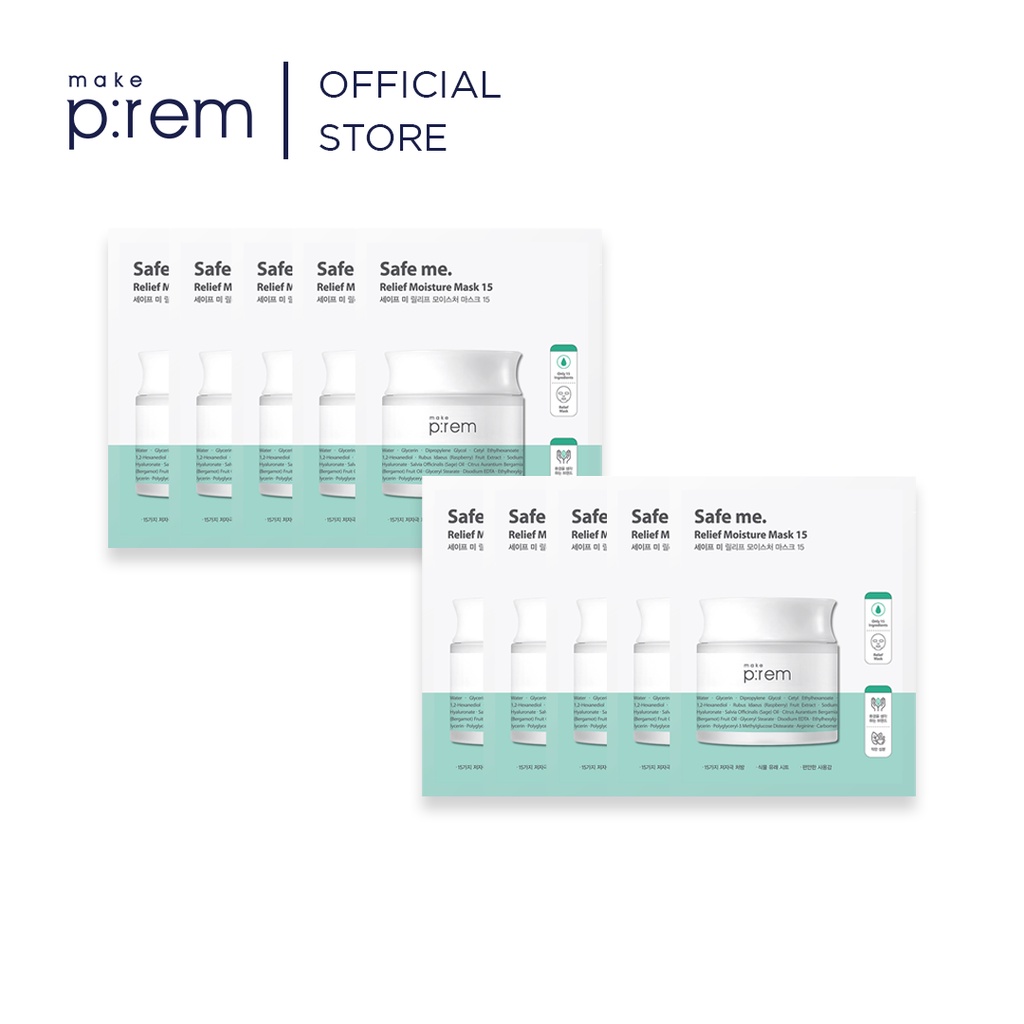 [10 Pcs] Make Prem Safe Me. Relief Moisture Mask | Shopee Malaysia