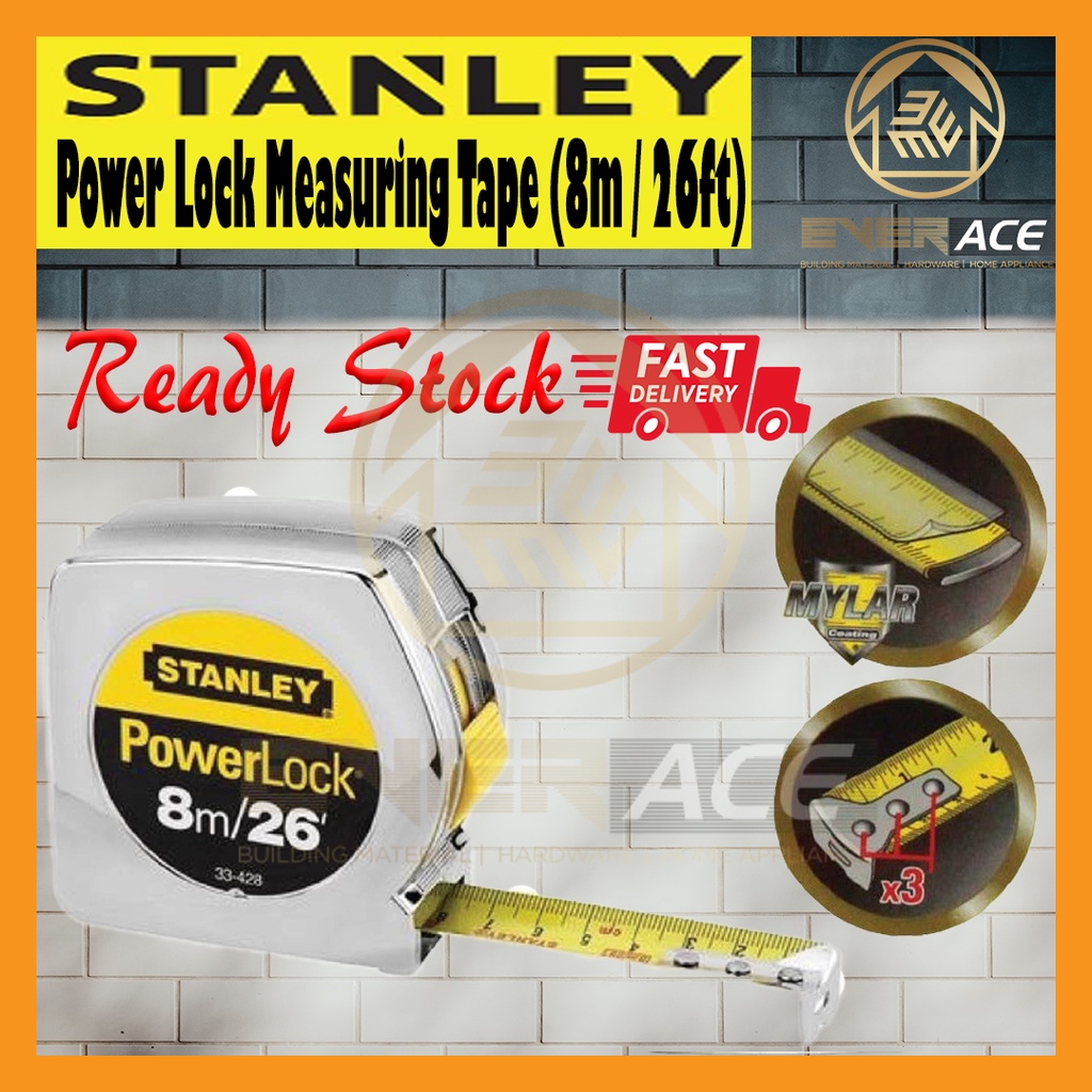 Stanley STHT33428-8 Power Lock Measuring Tape (8m / 26ft) | Shopee Malaysia
