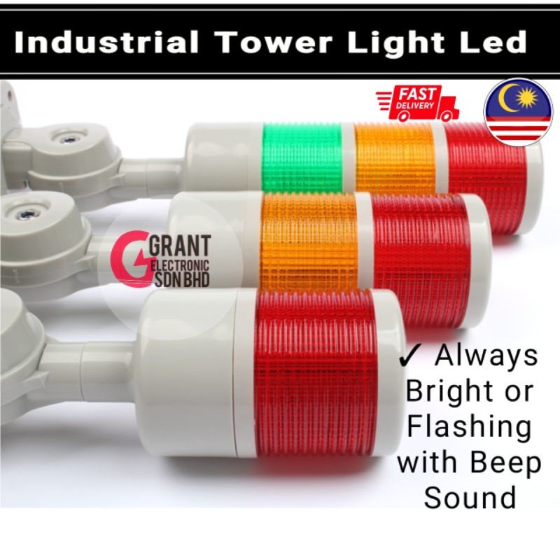 DC12V - DC24V Industrial Tower Light LED with Buzzer Sound Red & Green ...