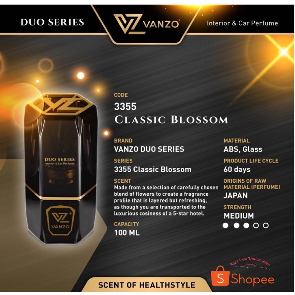 Vanzo Duo Series 3355 & 3366 New Generation Car Air Freshener Perfume ...