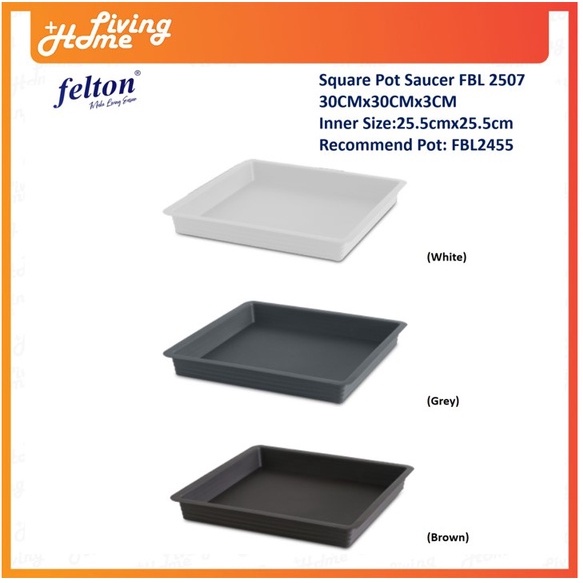 30cm Square Flower Pot Saucer Tray Pelapik Pasu Bunga Segi Empat Felton ...