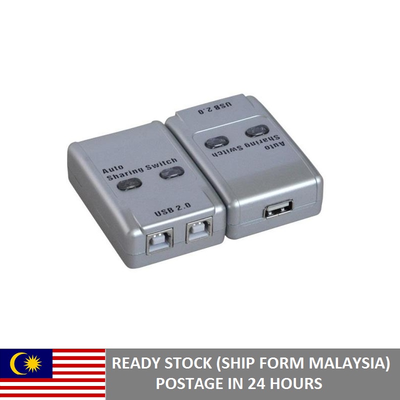 2Ports USB Auto Sharing Switch USB Printer Sharing Device Switch HUB ...