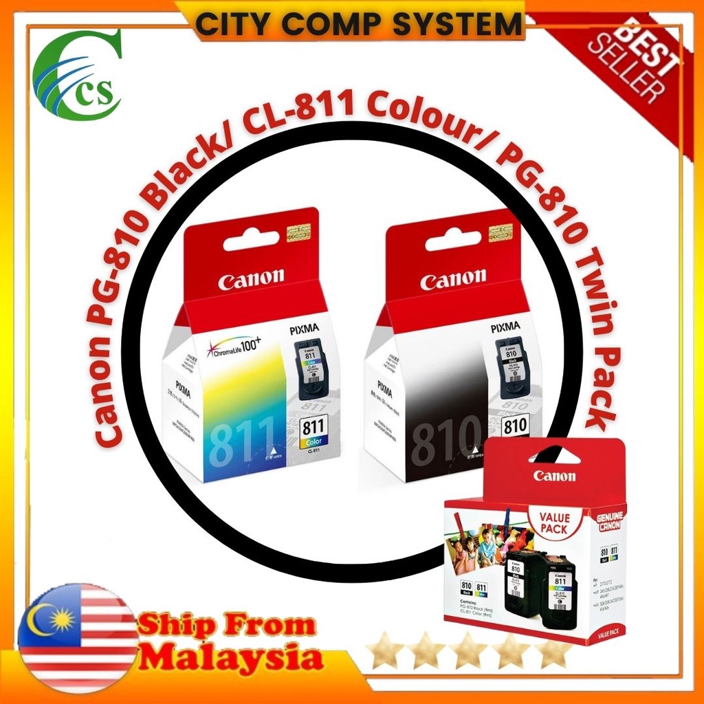 Canon PG-810 Black/ CL-811 Colour/ PG-810 Twin Pack | Shopee Malaysia