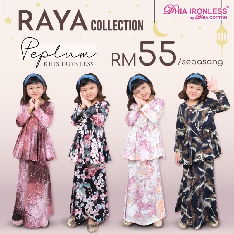 [READY STOCK] Peplum Kids Ironless Cantik & Harga Murah Berbaloi-baloi ...