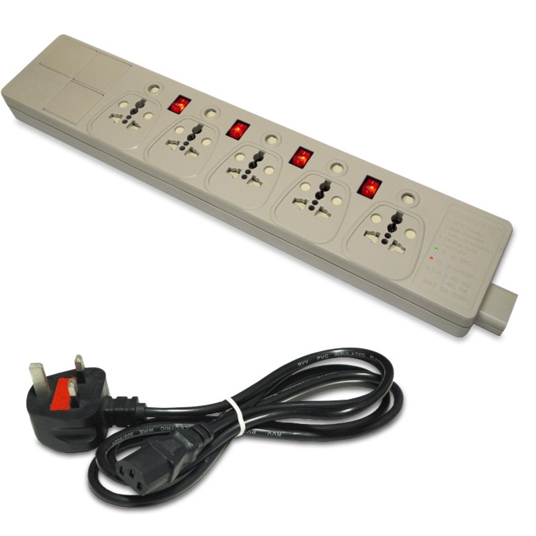 WONPRO, 5 Way Uni. Power Extension with Individual Switches | Shopee ...