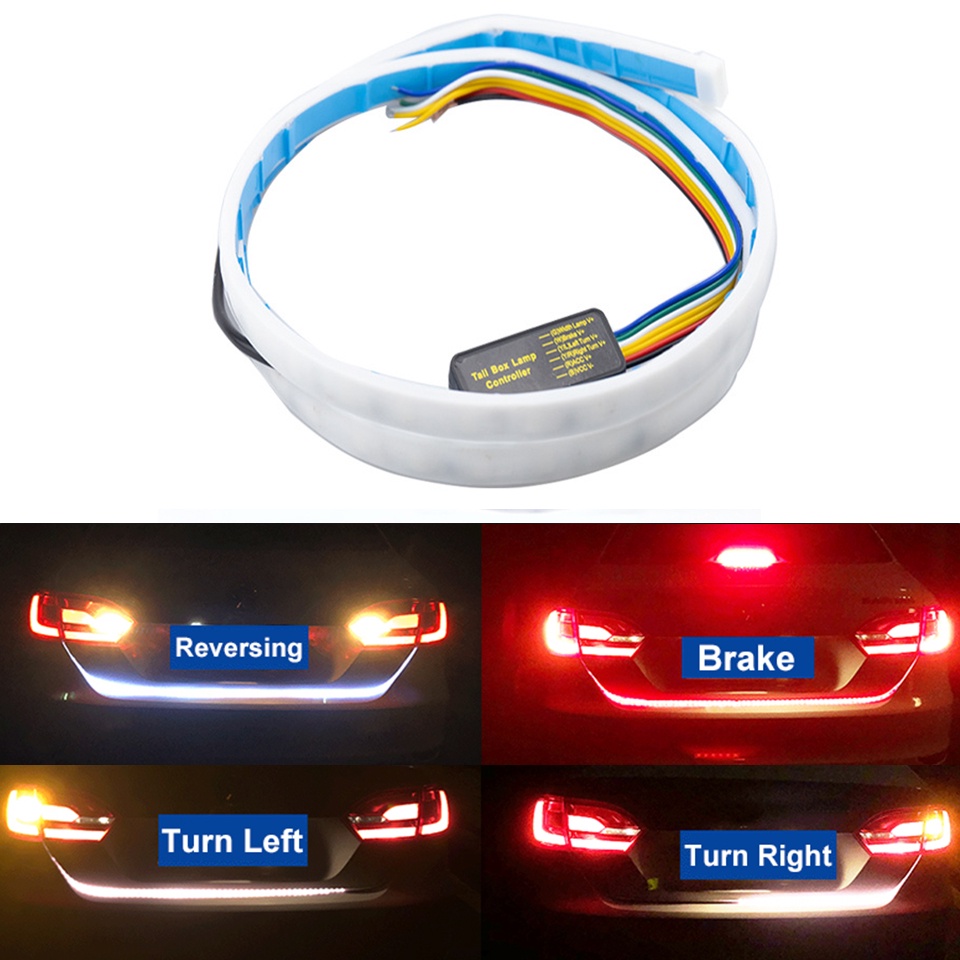 1.2m RGB LED Car Rear Trunk Strip Light Tailgate Brake Driving Signal ...