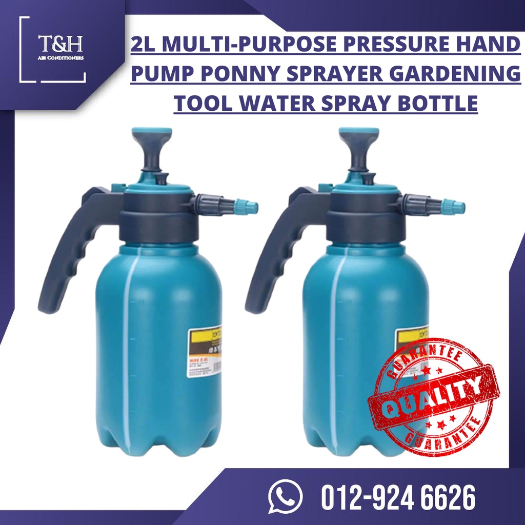 2L MULTI-PURPOSE PRESSURE HAND PUMP PONNY SPRAYER GARDENING TOOL WATER ...