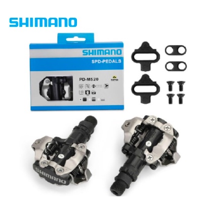 SHIMANO UNISEX PD-M520 MTB SPD PEDAL with BOX (black) FREE cleats ...