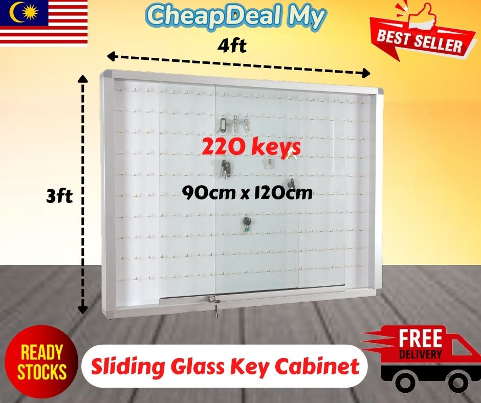 Kabinet kunci kaca gelongsor/Key storage Cabinet /Sliding glass key ...