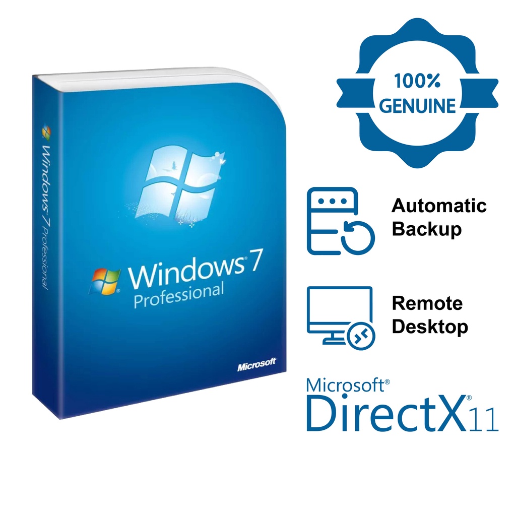 Microsoft Windows 7 Pro Professional English 64bit 100% Original ...