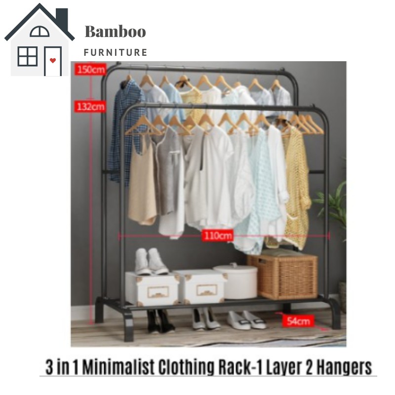 Clothes Rack Hanging Organizer Mulig Rack PENYANGKUT BAJU Rak Penyidai ...