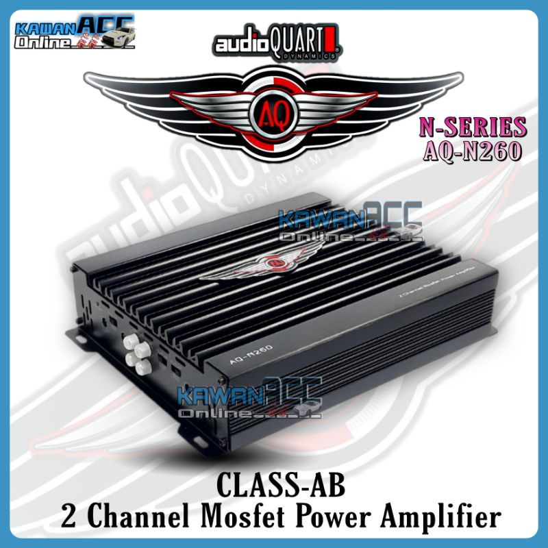 Audio Quart AQ N-Series 2 Channel Mosfet Car Amplifier Class-AB Car Power Amp AQ-N260 180 Watts ...