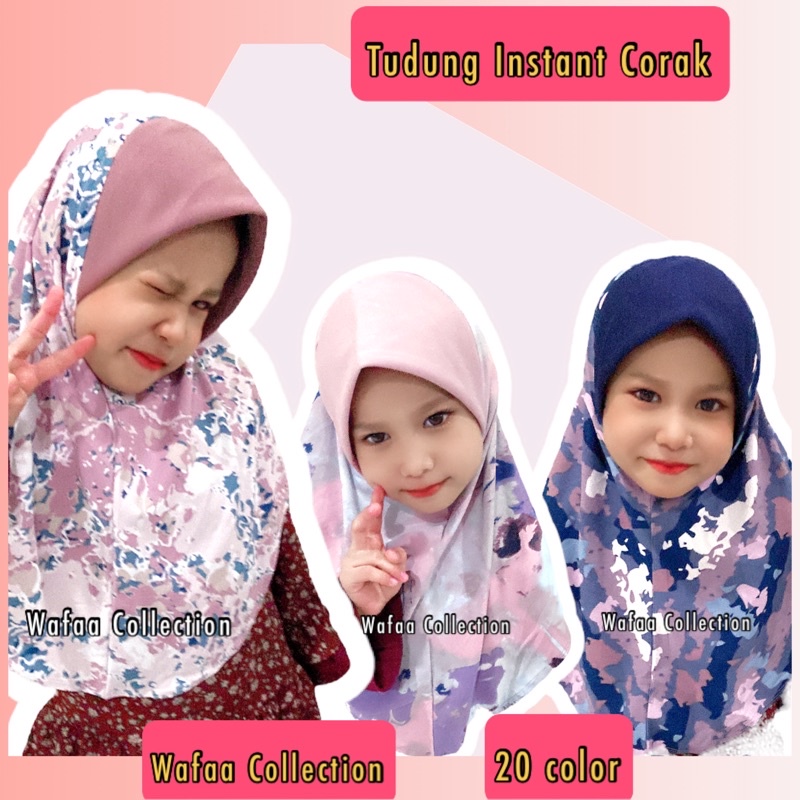 Tudung Instant Kanak-kanak Saiz S Corak Pastel Color | Hijab Kids ...