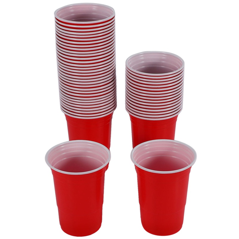 50Pcs/Set 450Ml Red Disposable Plastic Cup Party Cup Bar Restaurant ...