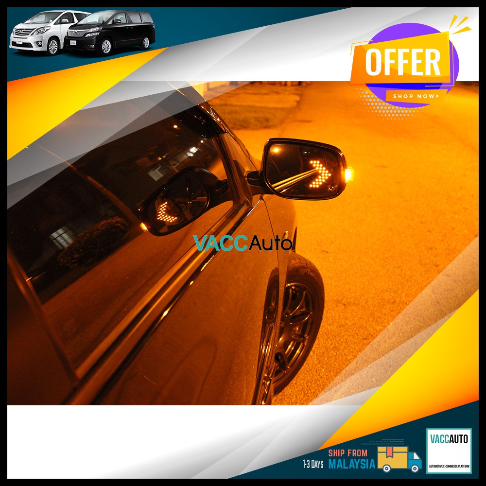 Toyota Vellfire / Alphard 20 Series Blue Mirror With LED Signal Lamp ...