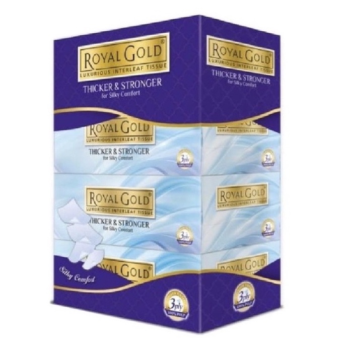 Royal Gold Luxurious Interleaf Tissue 3ply (120pcs x 4box) | Shopee ...