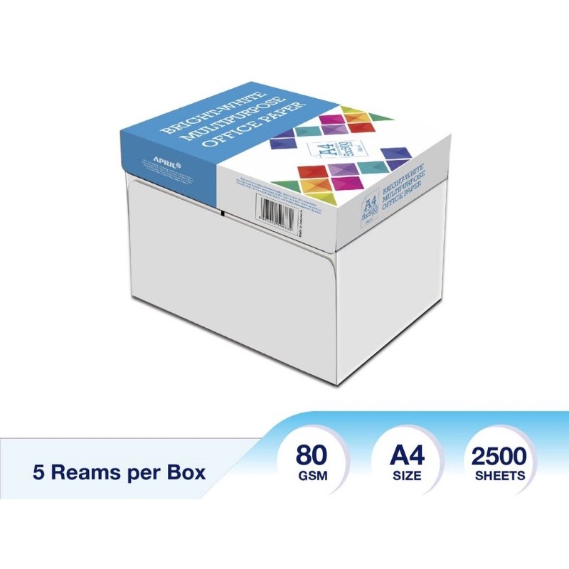 Bright-White A4 Multipurpose Office Paper 80gsm 500 Sheets 1Ream ...