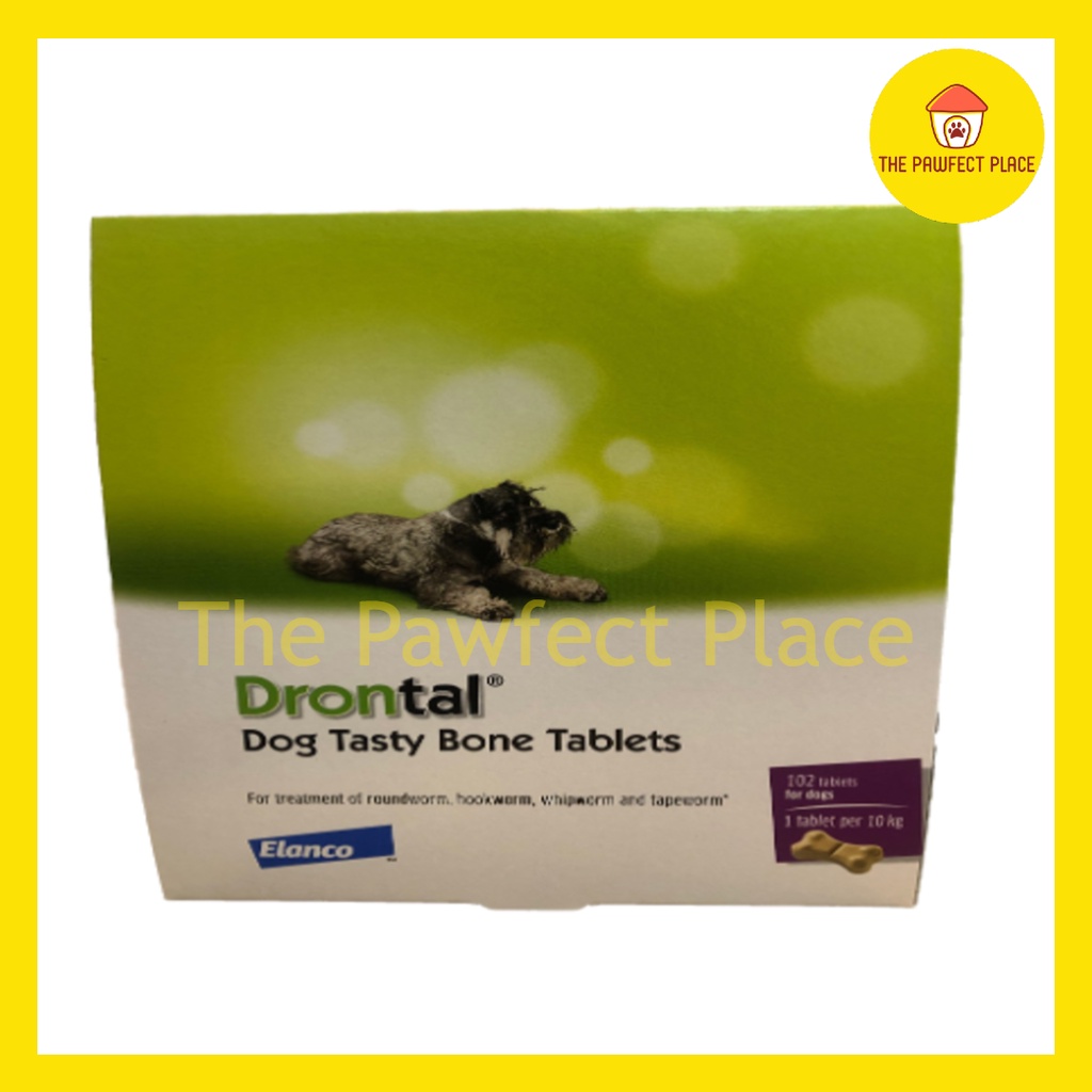 1 / 6 Tablets Elanco Bayer Drontal Tasty Bone Flavour Dog Dewormer ...