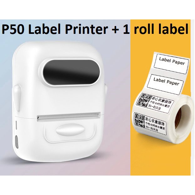Label Sticker Printer P50 mini portable Barcode tag printing machine ...
