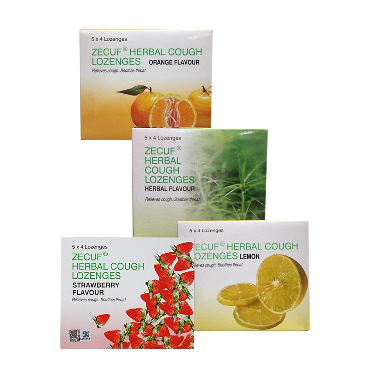 Zecuf Herbal Cough Lozenges Rasberry/Strawberry/Herbal/Orange/Lemon ...