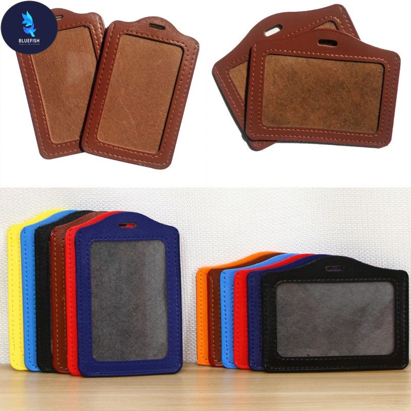 Bf Vertical Horizontal PU Leather ID Card Holder Business Badge Card ...