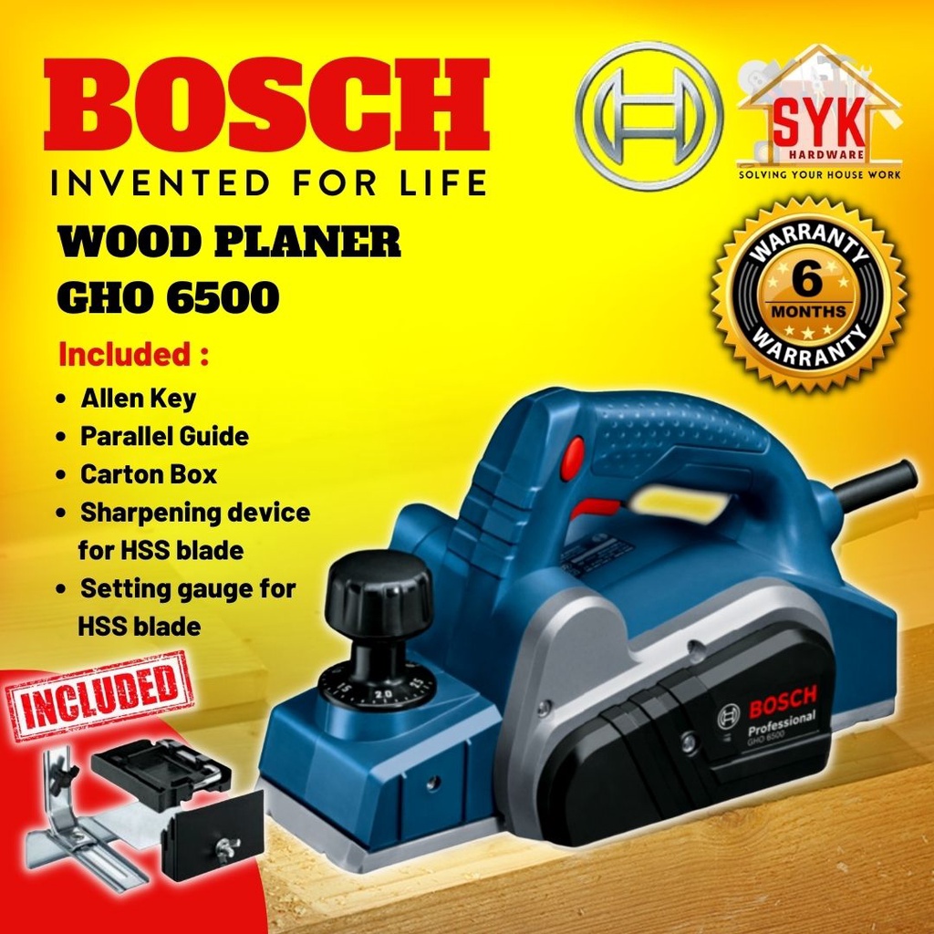 SYK BOSCH Wood Planer GHO 6500 GHO6500 Wood Planner Woodworking Tools Mesin Ketam Kayu Electric ...