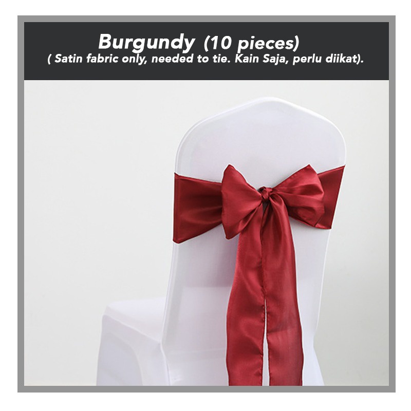 ACEVE DREAM READY STOCK (10pcs) Smooth Satin Chair Back Ribbon Deco ...
