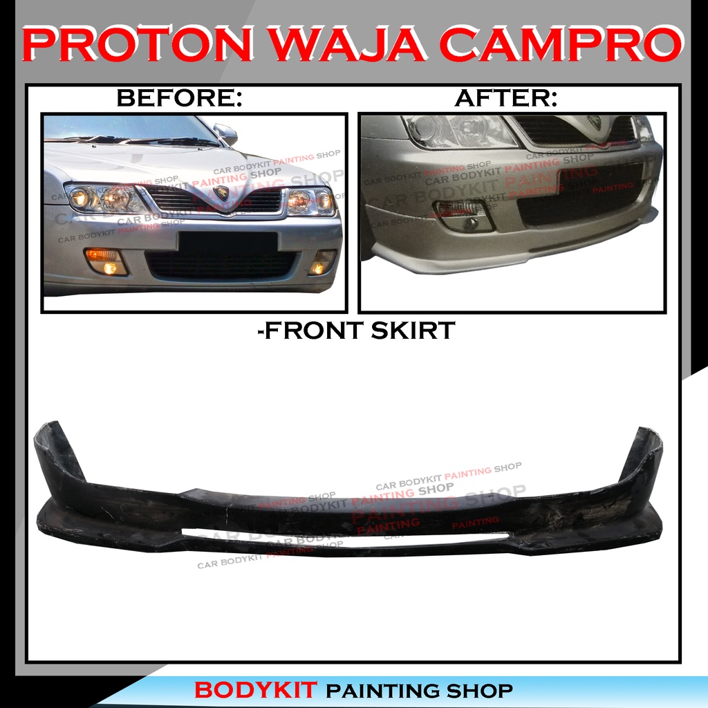 PROTON WAJA FRONT SKIRT DEPAN (GSR,AUDI)-MATERIAL PU GETAH/FIBER ...