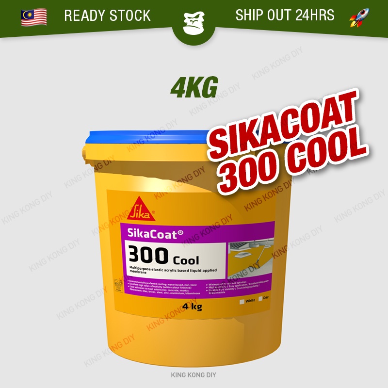 🔥READY STOCK🔥 4KG SIKA SikaCoat 300 Cool Waterproofing Multipurpose Elastic Acrylic Based Liquid ...