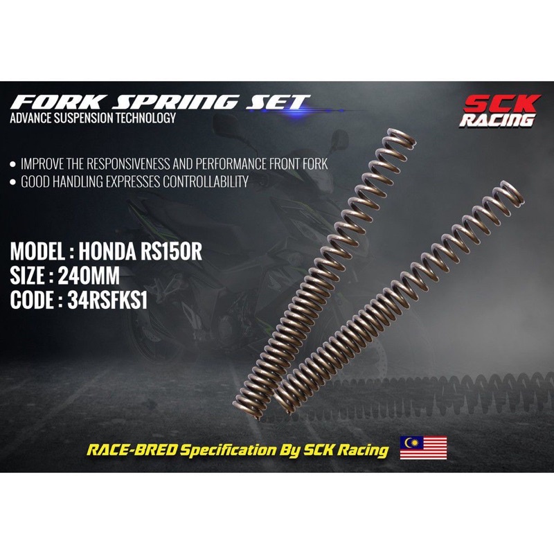 Rs150 / RSX 150 / NMAX155 Sck racing front fork spring set *** 240mm *** | Shopee Malaysia