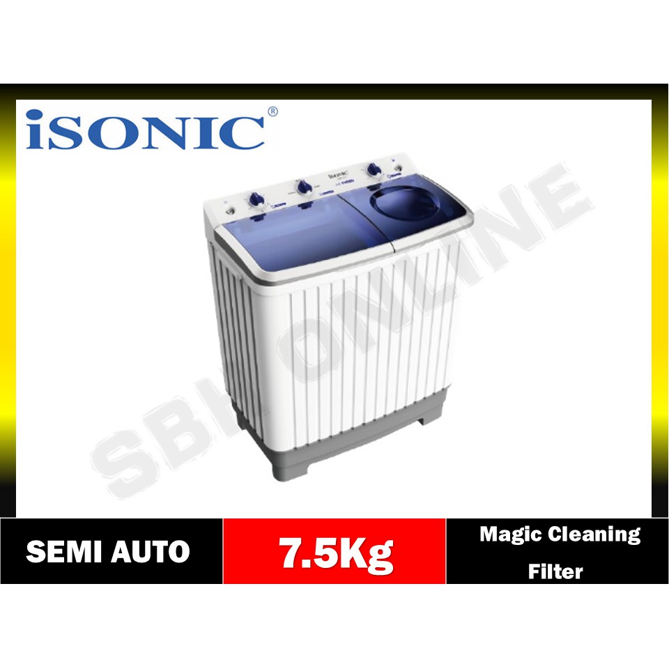 { READY STOCK } ISONIC 7Kg SEMI AUTO WASHER ( MESIN BASUH SEPARUH AUTO ...