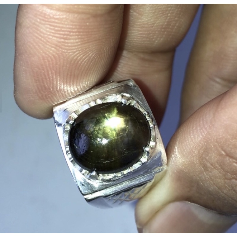 Cincin nilam star asli dari burma Ring perak berkualiti tinggi | Shopee ...