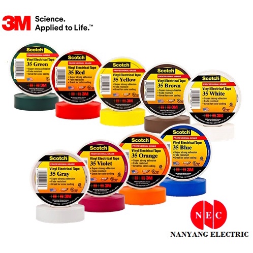 3M 35 Scotch Vinyl Electrical Tape (3/4" X 66') (19MM X 20.1Meter ...