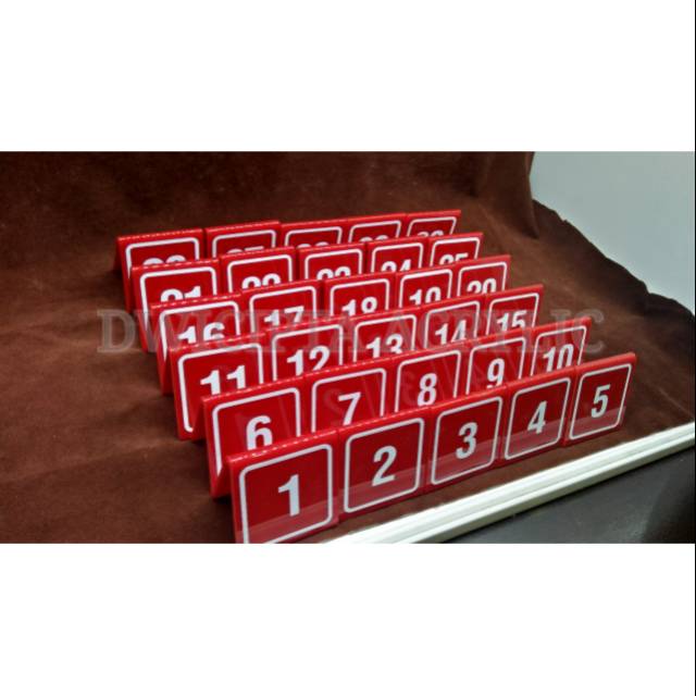 MERAH Red Acrylic Table Number 1-20 | Shopee Malaysia