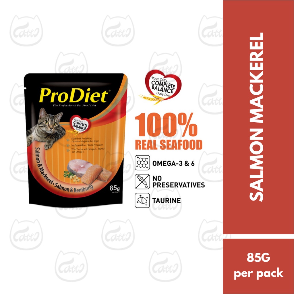 CATTO Prodiet Pouch (85g)/Wet Food-ChickenTuna,Kitten Tuna, Mackerel ...