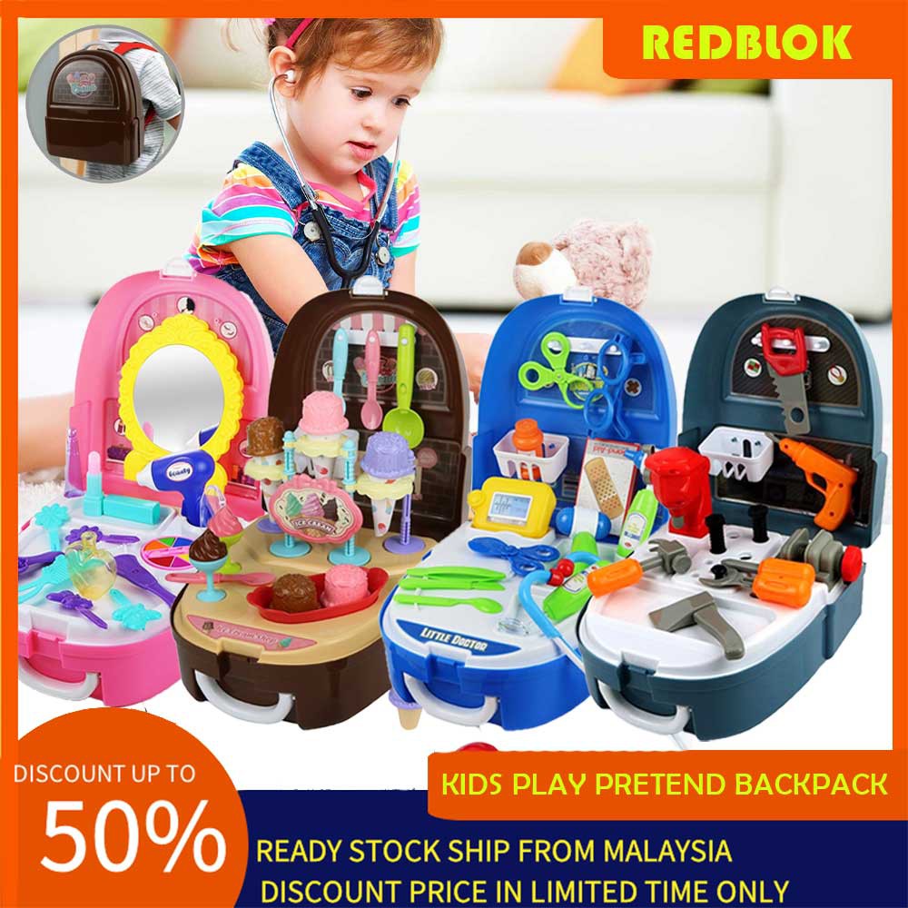 🔥 READY STOCK 🔥Redblok Toys Backpack Playset Pretend Play Kids Doctor ...