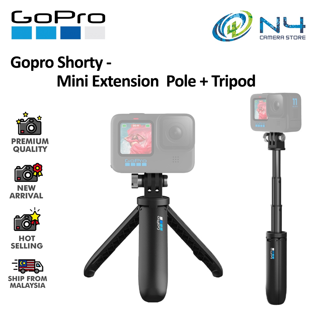 GoPro Shorty Mini Extension Pole + Tripod For Action camera (AFTTM-001 ...