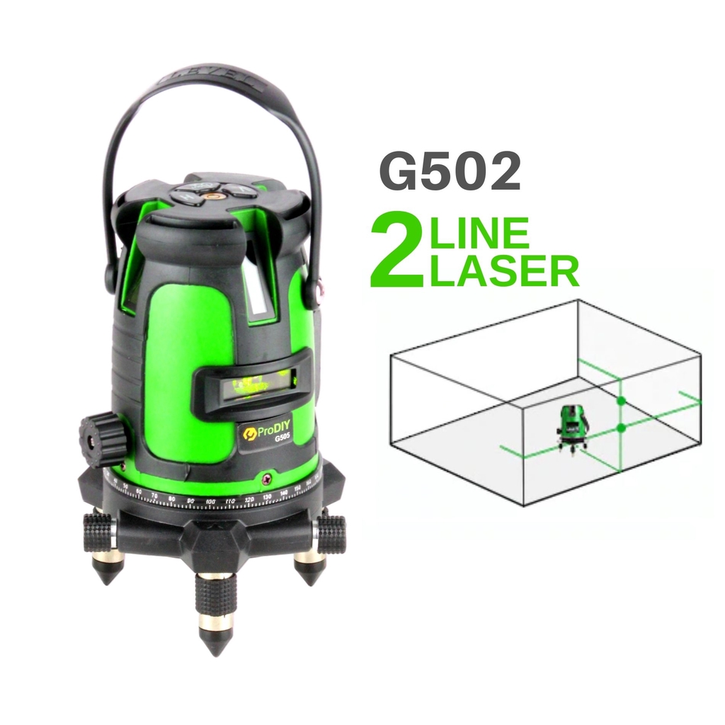 PRODIY 2 Line 3 Line 5 Line Green Laser Level 360° Rotary Automatic ...