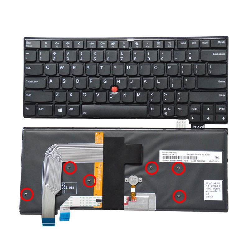 NEW Lenovo Thinkpad T460S T470S Keyboard US Backlit 01EN682 01EN723 ...