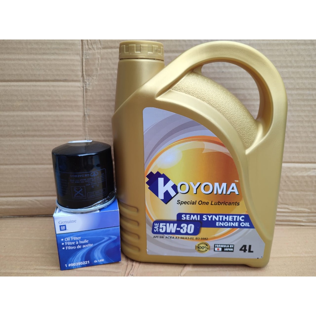 CHEVROLET AVEO , OPTRA OIL FILTER + KOYOMA 5W30 SEMI SYNTHETIC ENGINE ...