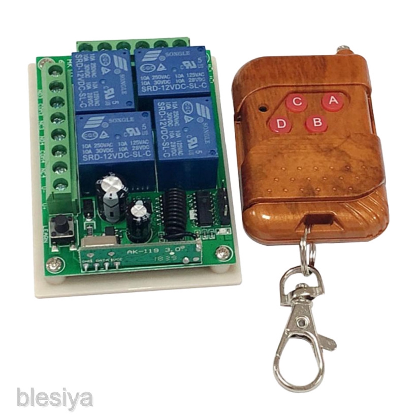 [BlesiyaMY] DC12V 433MHz 4 Channel Wireless Control Relay Switch Set #2 ...