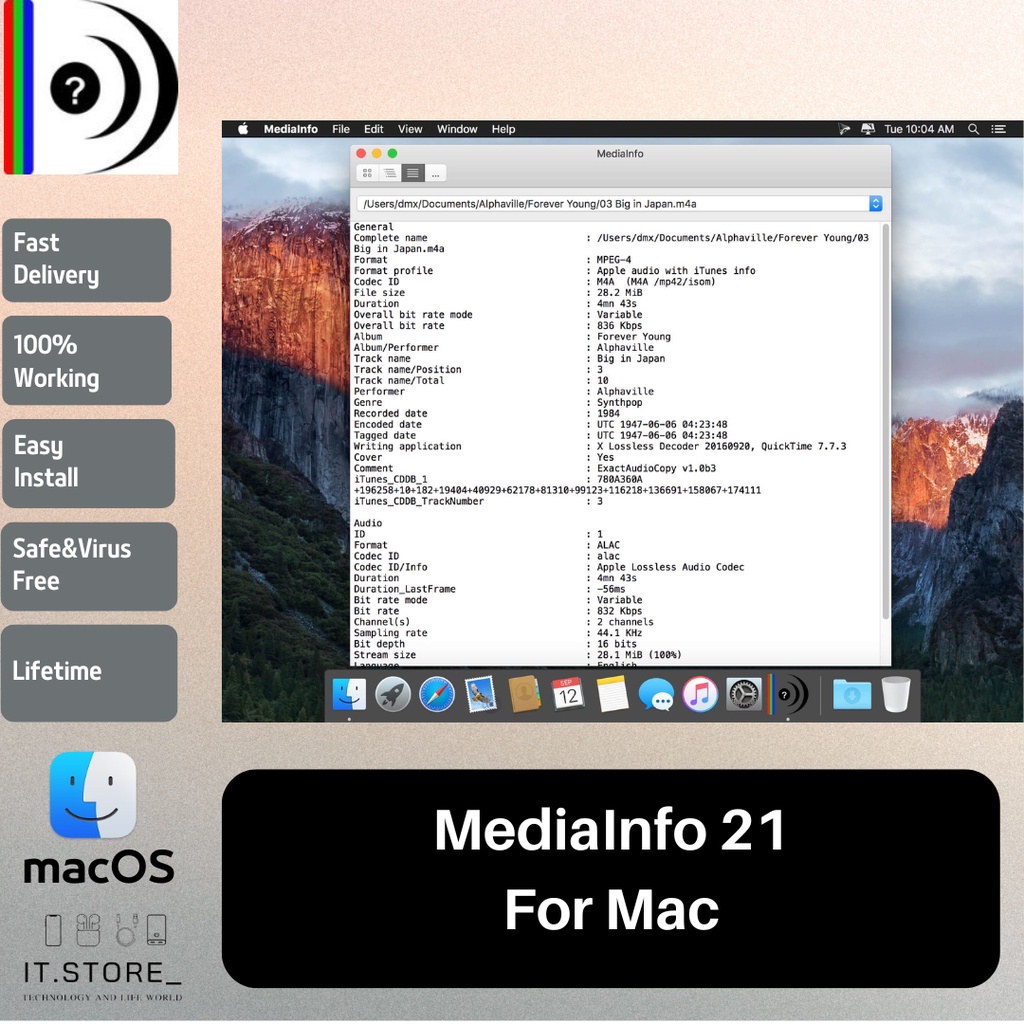 MediaInfo 21 Lifetime for Intel and M1 Chip Apple Silicone MacOs ...