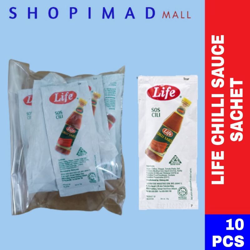 [10PCS] LIFE CHILLI SAUCE SACHET | SOS CILI SACHET | TRAVEL PACK SAUCE ...