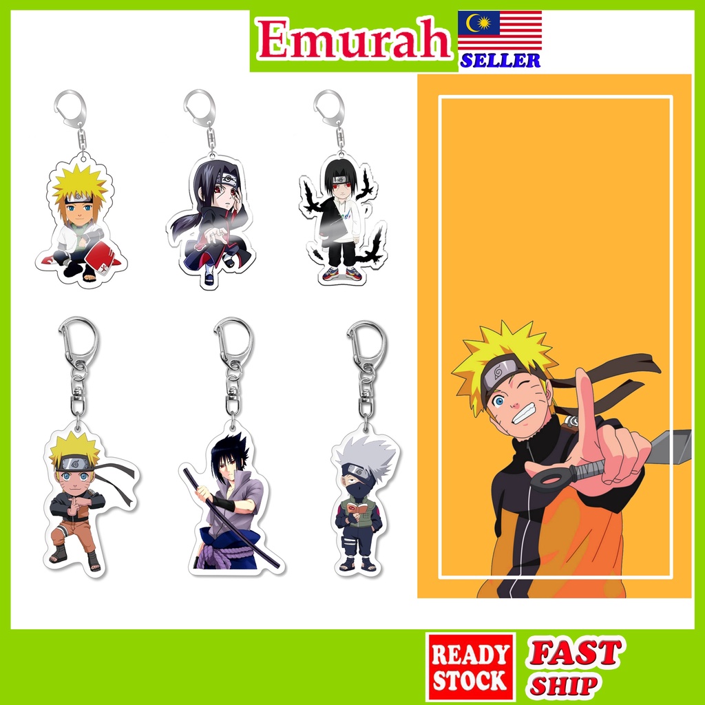 Naruto Acrylic Keychain Keyring Anime Manga hippuden Sasuke Sakura ...