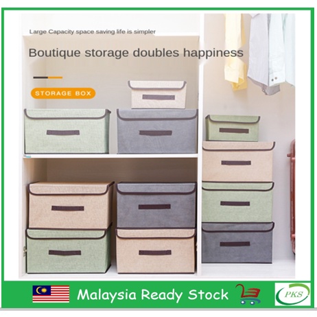 Foldable Cloth Storage Box Linen Fabric Clothes Toys Wardrobe Organizer ...