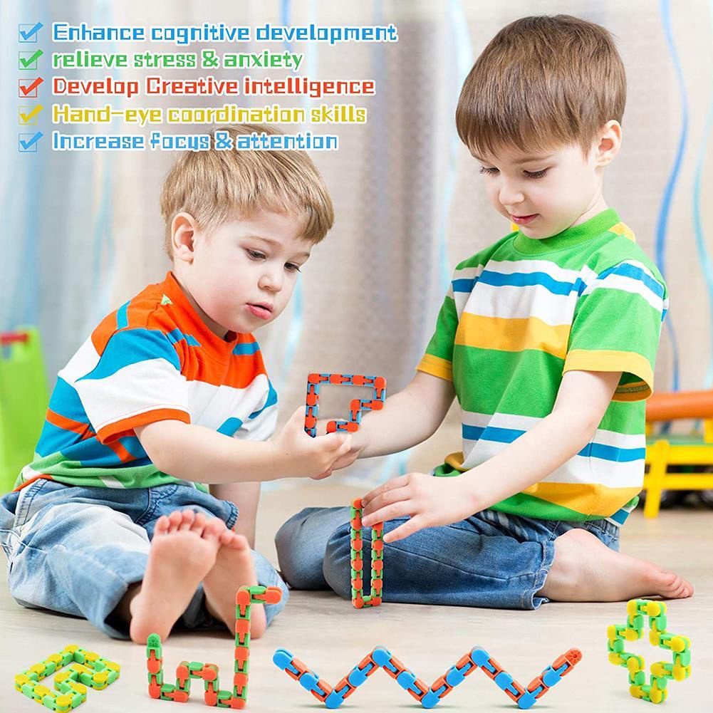 Multicolor Wacky Tracks Snap Classic Sensory And Click Fidget Toys ...