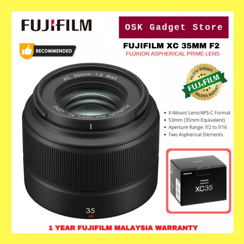 Fujifilm XC 35mm XC35mm F2 Prime Lens For Fujifilm X-Mount Mirrorless Camera | 1 Year Fujifilm ...