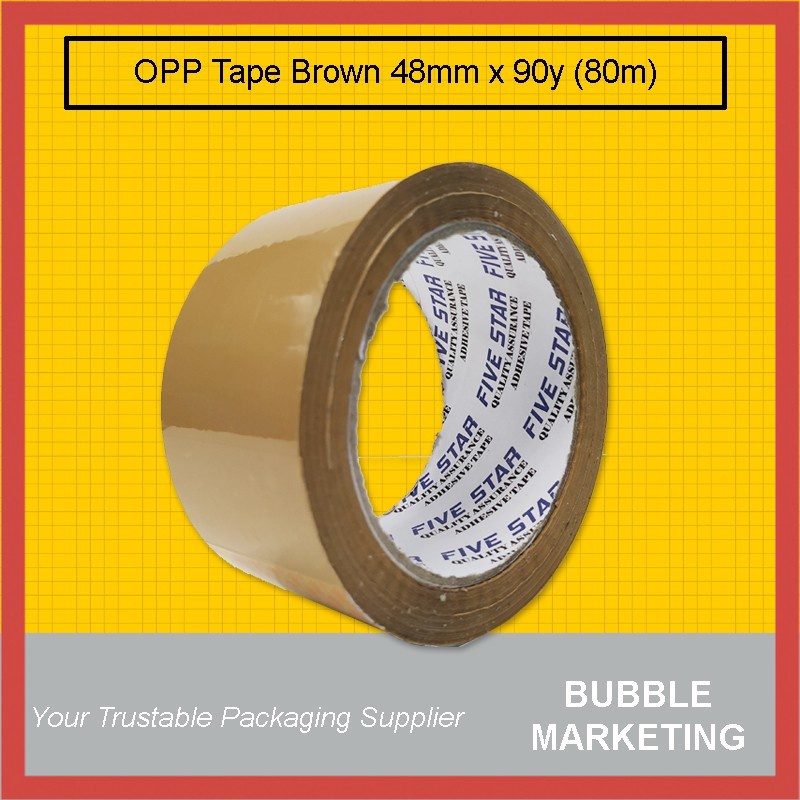 masterborong 6pcs OPP Brown Tape 48mm x 90 yard online tape selefon ...